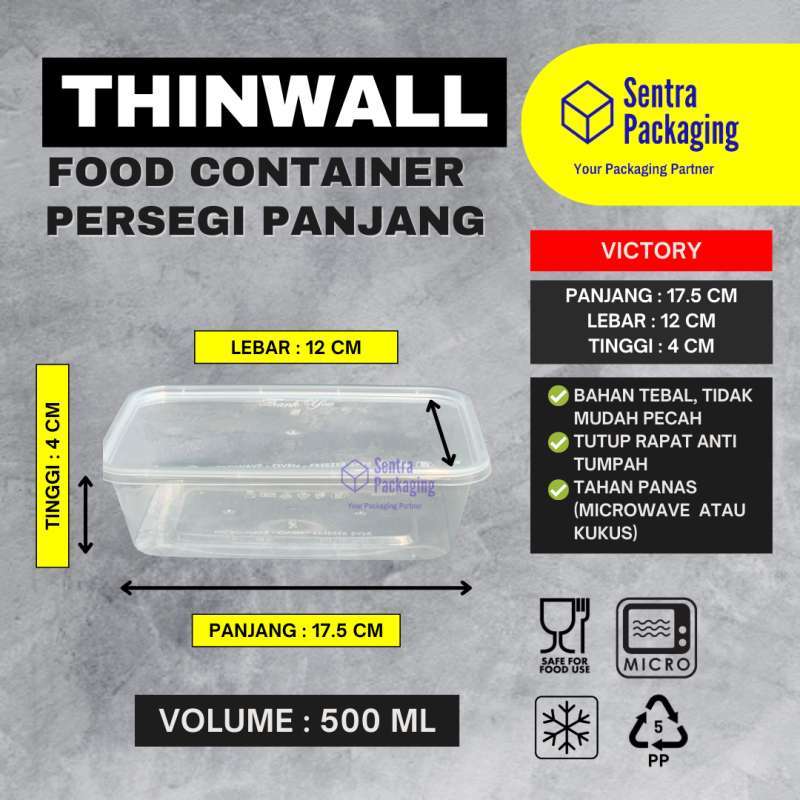Jual Victory - Kotak Makan Plastik 500ml / Thinwall / Food Container ...