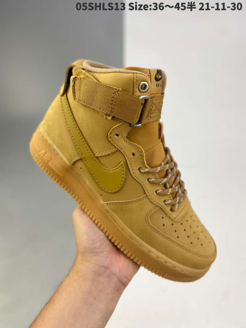 Jual Nike Air Force 1 high wbflex wheat 2019 wheat suede high top air ...