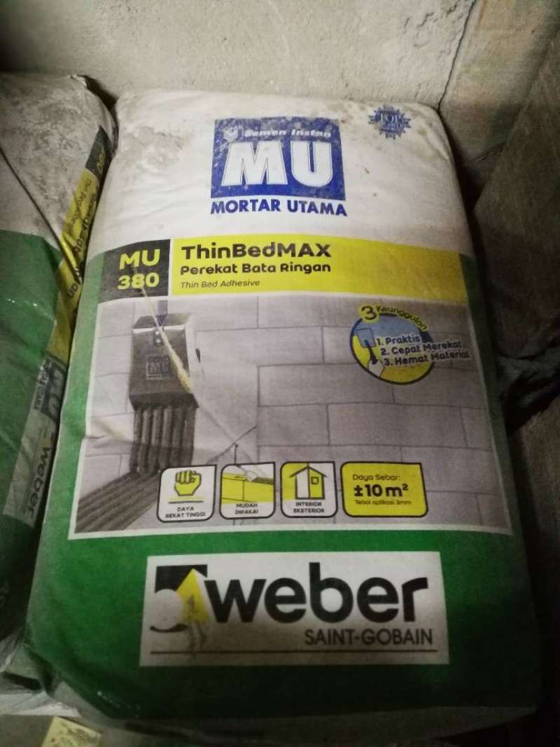 Jual MU 380 PEREKAT BATA RINGAN / HEBEL THIN BED MAX 40 KG di Seller ...