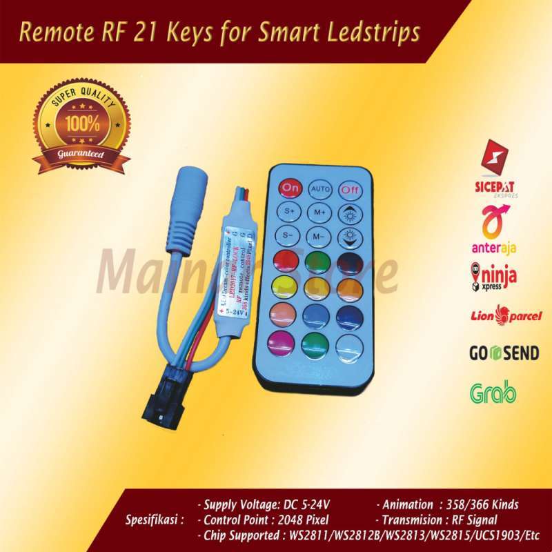 Jual 21 Key RF Smart Pixel RGB WS2811 WS2812 WS2812B Controller di ...