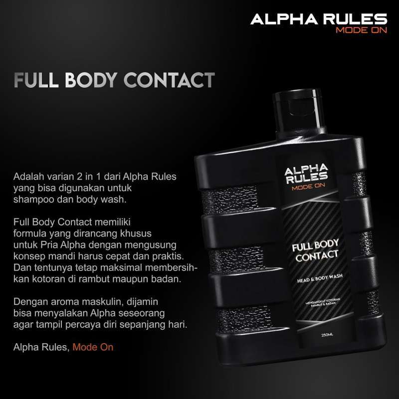 Jual Alpha Rules Full Body Contact Head & Body Wash Sabun Mandi Shampo ...