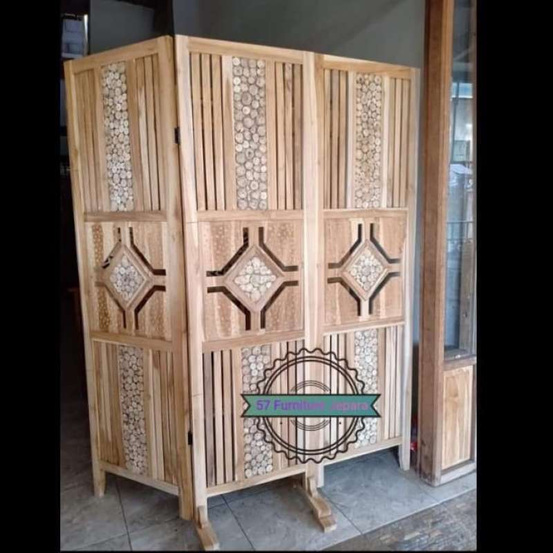 Promo Seketsel/ Sketsel partisi 3 pintu sekat pemisah ruangan jati ...
