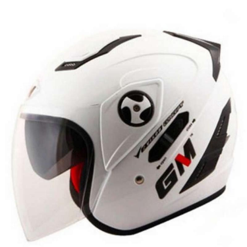 Jual Helm Gm Double Visor Putih Original-Helm Half Face Original di ...