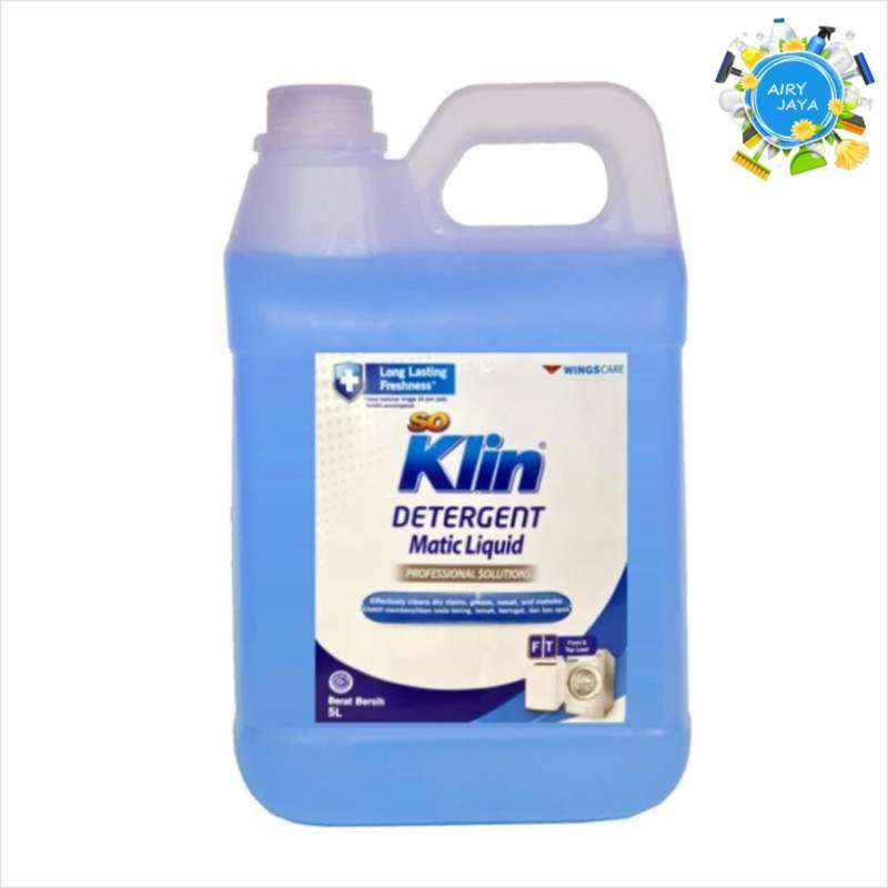 Jual So Klin Liquid Detergent Matic Pakaian Professional Solutions 5L ...