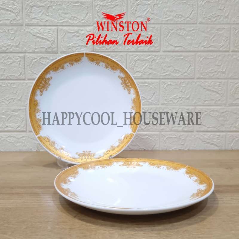 Promo WINSTON Piring Keramik 10IN Mahkota Mas /Piring Ceper /Piring ...