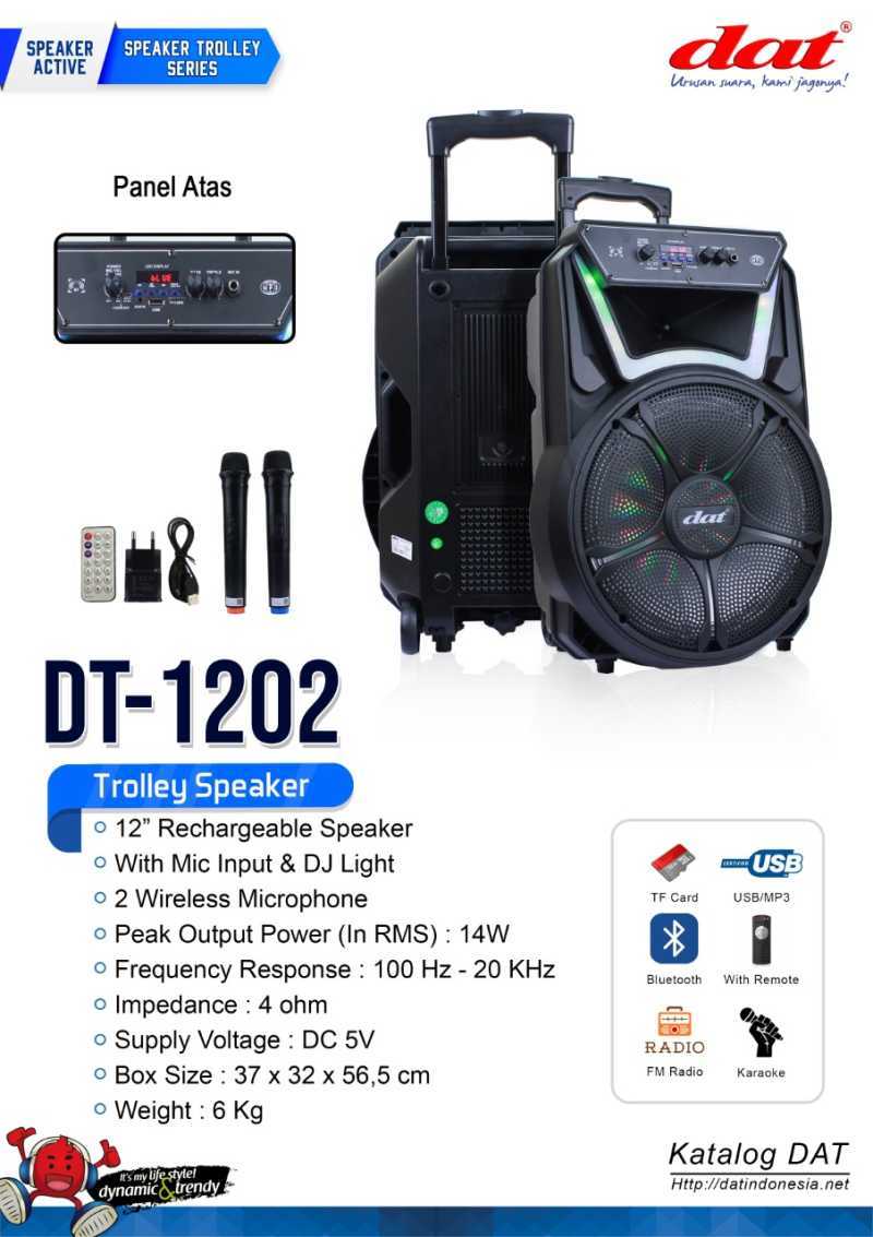 Jual SPEAKER AKTIF 12 INCH DAT DT 1202 PORTABLE BLUETOOTH SPEAKER ...