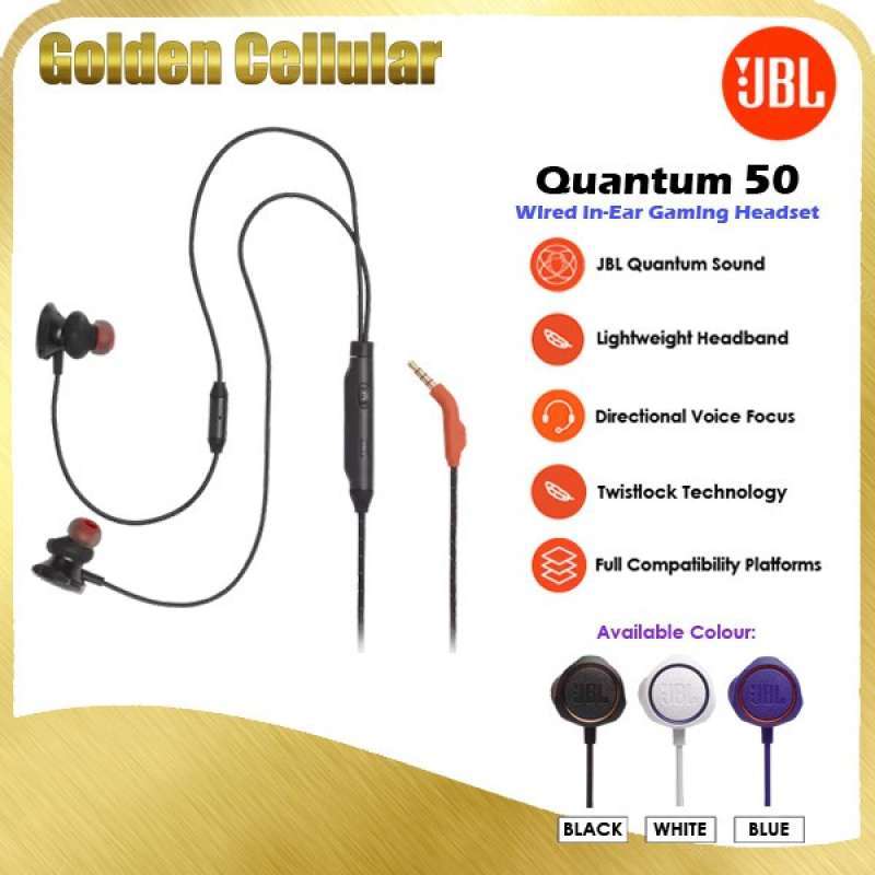 Jual Jbl Quantum 50 / Q50 Headset Gaming Wired In-Ear Resmi Ims - Hitam ...