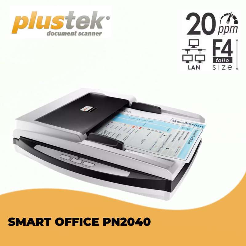 Jual Scanner Plustek SmartOffice PN2040 ADF + Flatbed - 20 Lembar/Menit ...