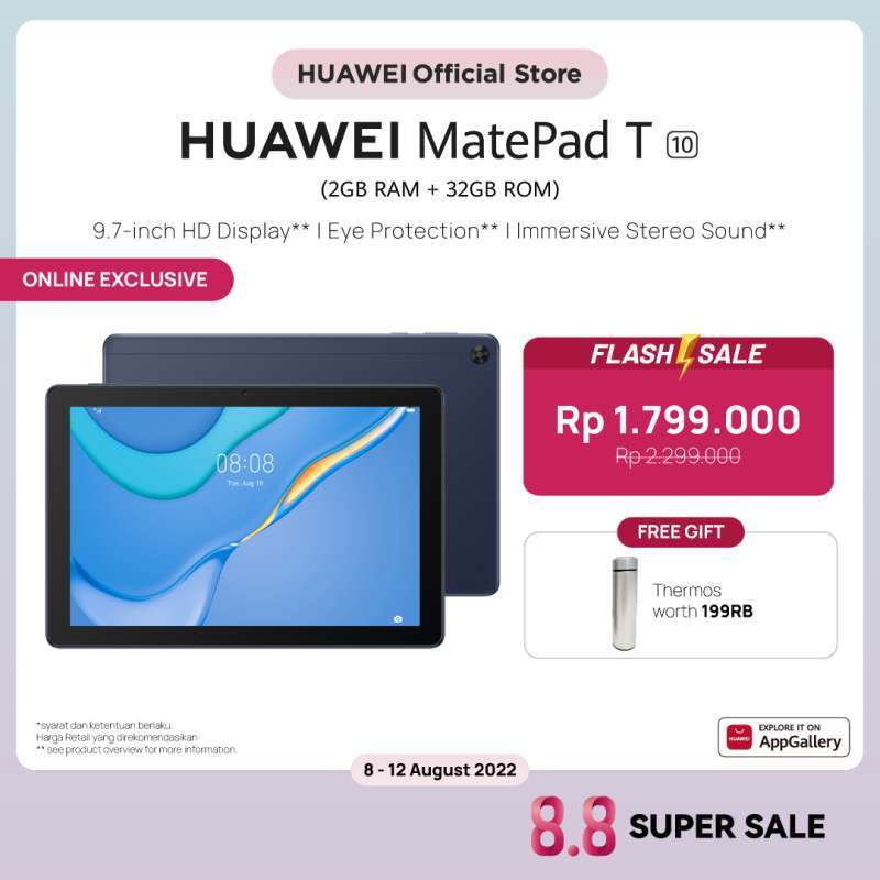 Jual HUAWEI MatePad T10 Tablet [2+32GB] | Tampilan HD 9,7 inci | Kirin ...
