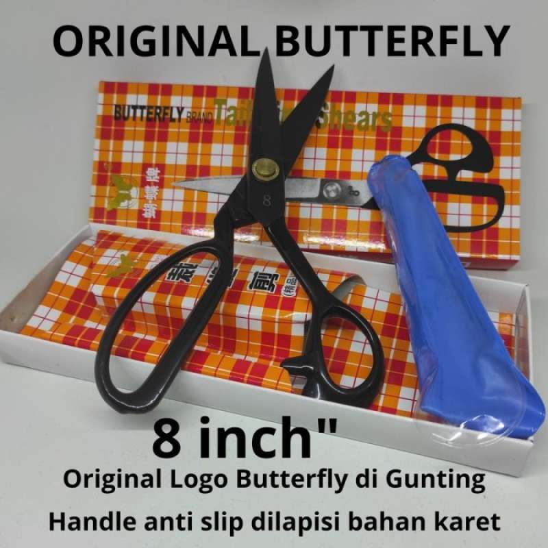 Jual BUTTERFLY GUNTING 8 INCH POTONG KAIN BAHAN JAHIT TAILORING SHEARS ...
