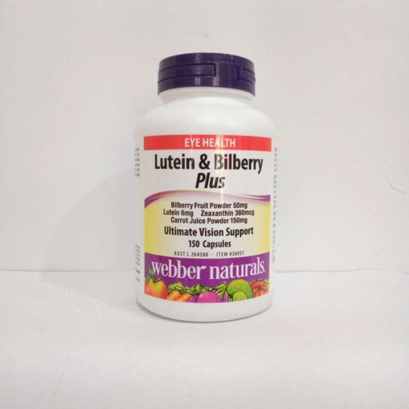 Jual Webber Naturals Lutein & Bilberry Plus 150 Capsules di Seller ...