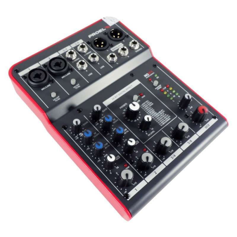 Jual MIXER AUDIO 6 CHANNEL WITH EFFECT COMPACT MIXING CONSOLE PROEL ...