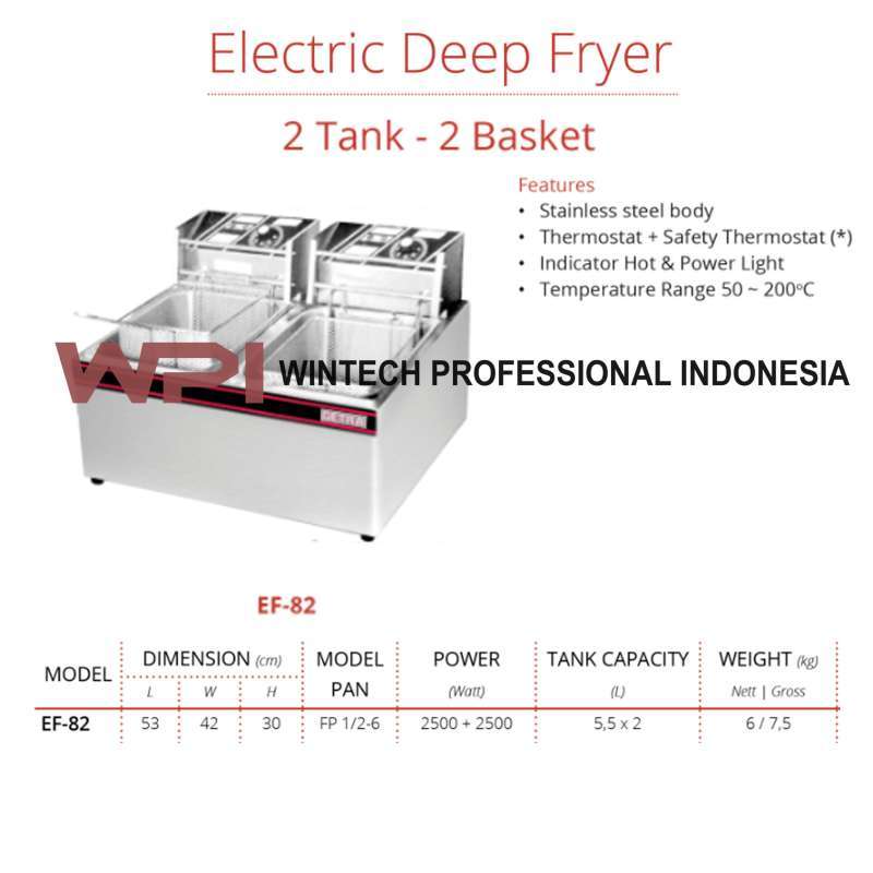 Jual Getra EF-82 Electric Deep Fryer Untuk Goreng Ayam Sosis 2 Tanki ...