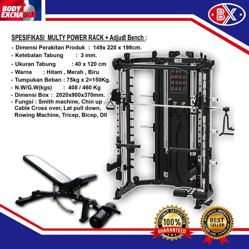 Promo Multi Gym Tl-088 Power Rack Smith Machine - Alat Fitness - Alat Olahraga Diskon 18% Di ...