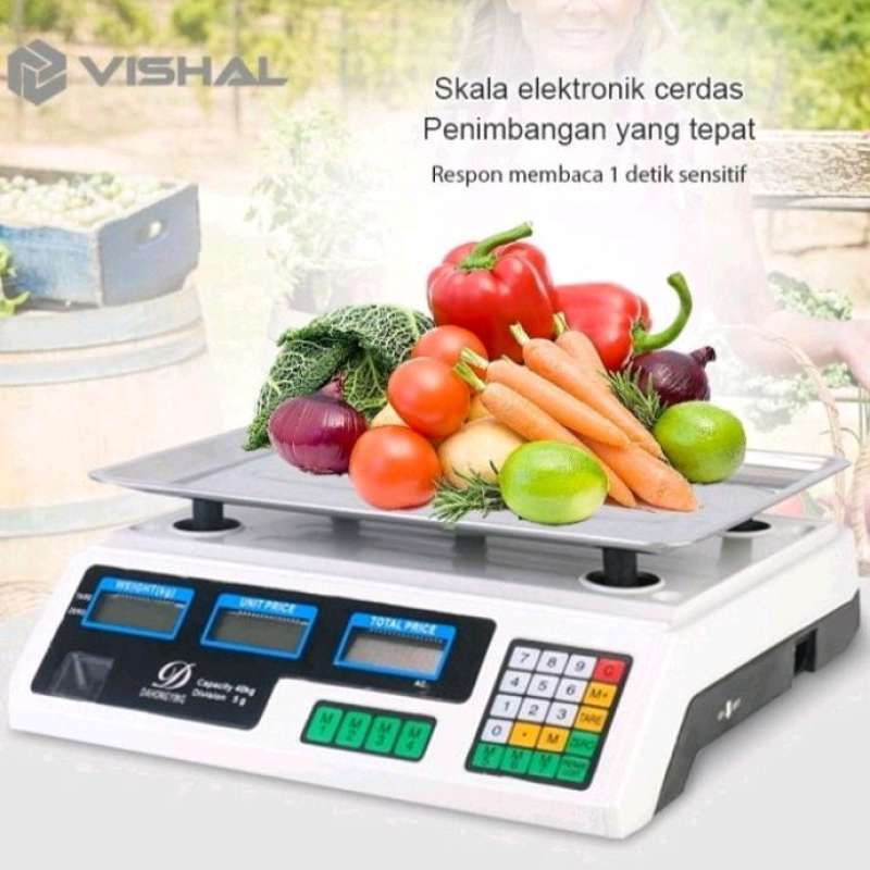 Jual TIMBANGAN BUAH VISHAL 40KG. Timbangan Digital buah/sayur/laundry ...