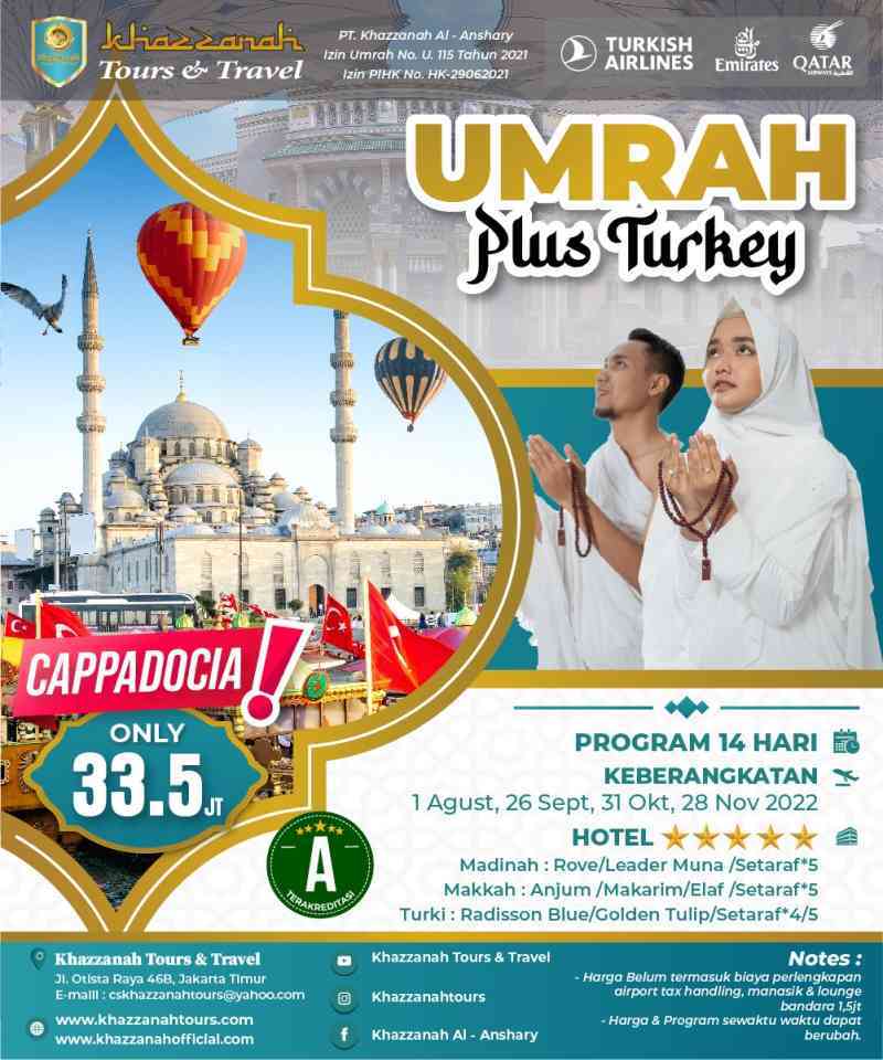Jual UMRAH PLUS TURKEY 14 H CAPPADOCIA BY TURKISH/ EMIRATES/ QATAR di ...