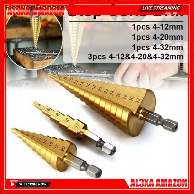Promo Large Hss Steel Step Cone Drill Titanium Bit Set Diskon 20% di ...