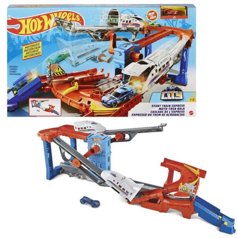 Jual Hotwheels city stunt train express with stunting train original di ...