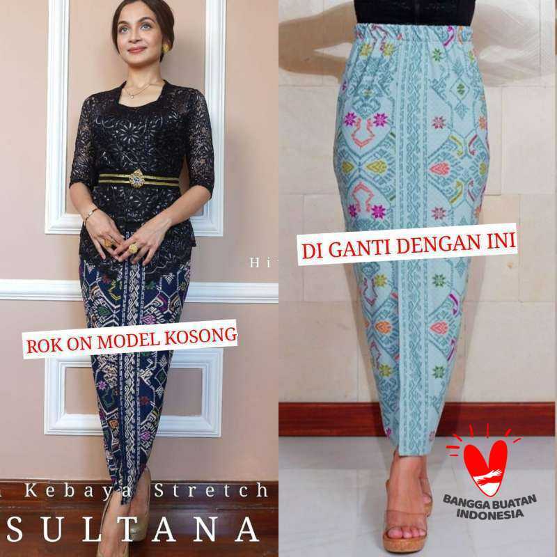 Jual Setelan Kebaya Brokat Stretch Sultana Bali dan Rok Kamen Moscreft ...