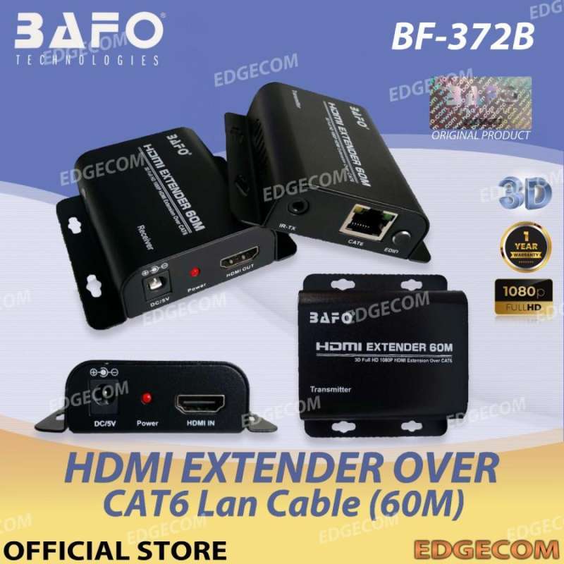 Jual HDMI Extender Over Cat6 Lan Cable 60 Meter BF-372B BAFO di Seller ...