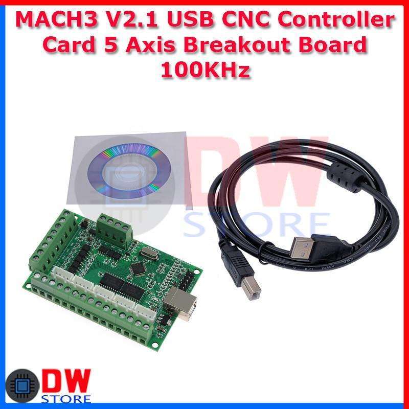 Jual MACH 3 MACH3 V2.1 USB CNC Controller Card 5 Axis 100Khz Breakout ...