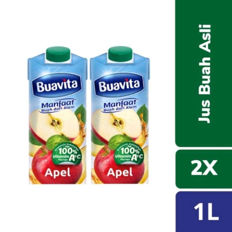 Jual Buavita Jus Apel Apple Juice Jus Buah Asli Isi 1000ml Twin Pack di ...