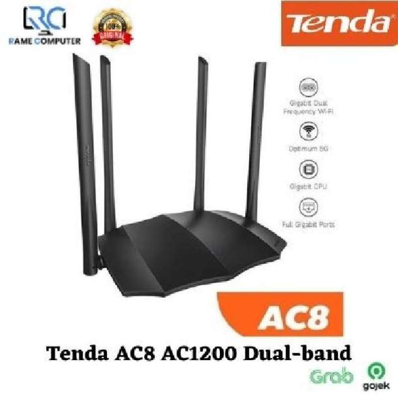 Jual Tenda AC8 AC1200 Dual-band Gigabit Wireless Router Support IPV6 di Seller RAME COMPUTER ...