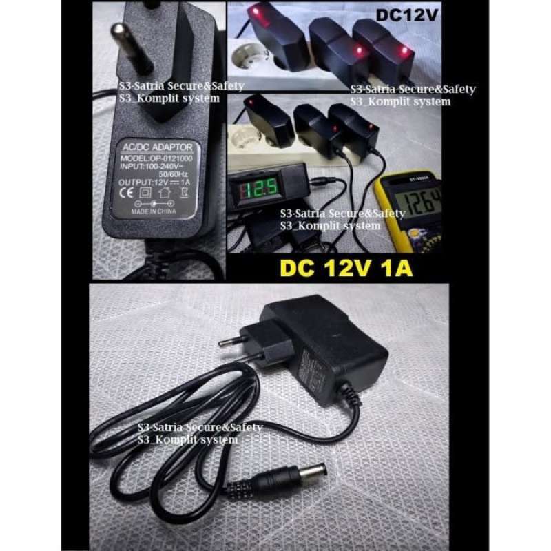 Jual Premium Adaptor 12v 1a Adapter DC 12volt Power supply 12 Volt 1 ...