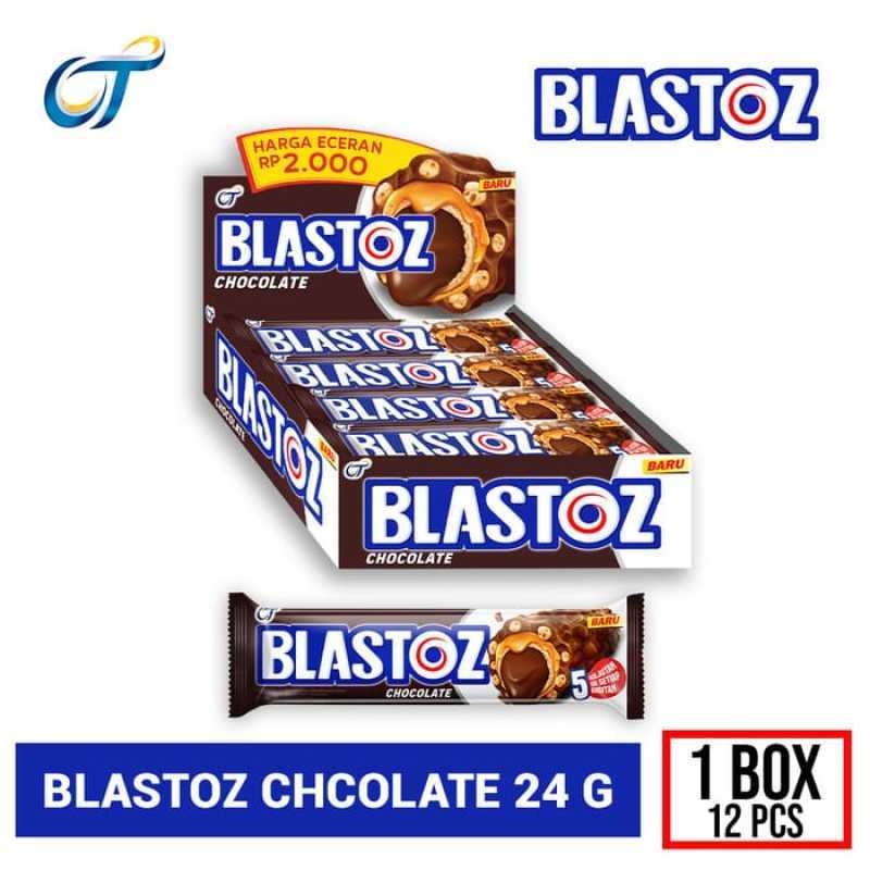 Jual Snack Wafer Stick Blastoz Chocolate (12pcs) Cemilan Wafer Coklat ...