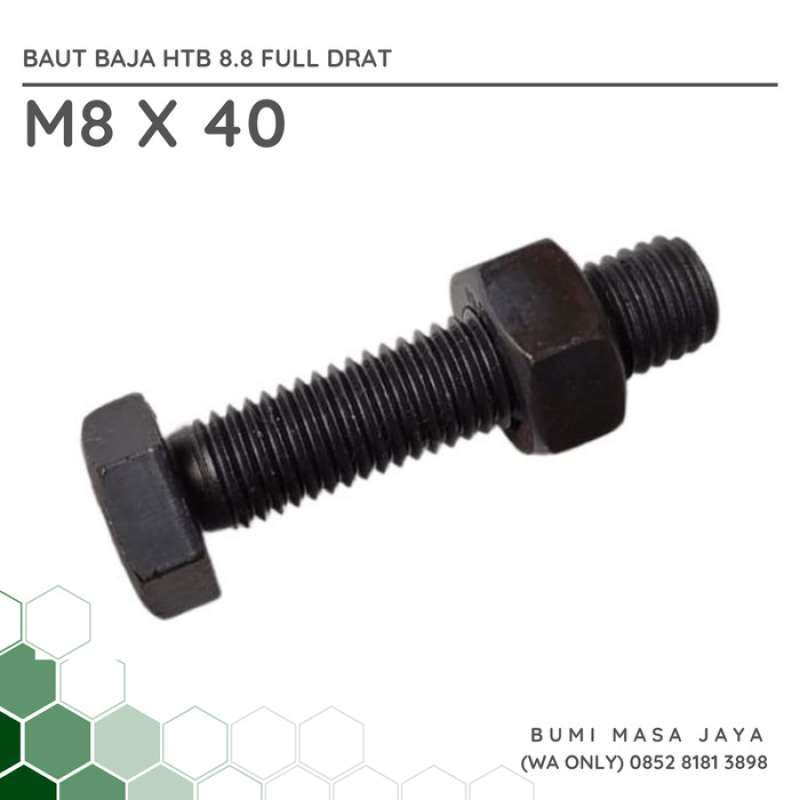 Jual BAUT MUR BAJA HTB GRADE 8.8 - M8 X 40 (FULL DRAT) di Seller Bumi Masa Jaya - Kota Jakarta ...