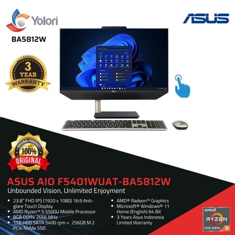 Jual ASUS AIO F5401WUAT-BA5812W R5-5500U 8GB 1TB + 256GB AMD Radeon Win ...