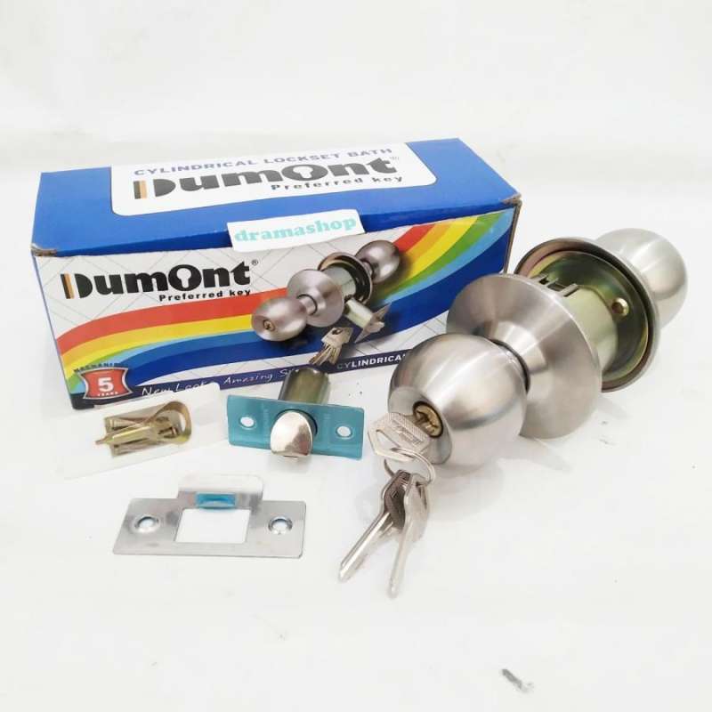 Jual Gagang Handle pintu kamar mandi bulat Bathroom door lock set ...