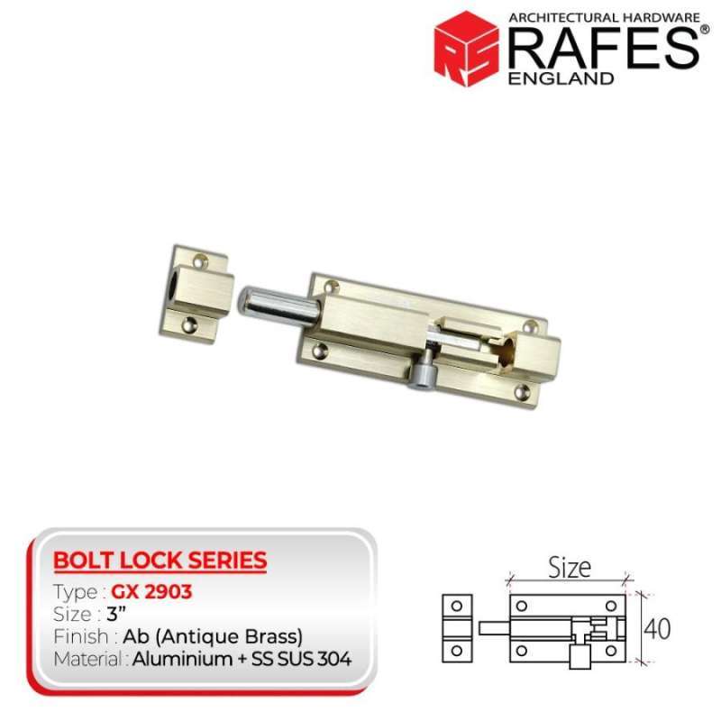 Jual Grendel Pintu Rafes Aluminium+stainless 304 Ab (6 Ukuran) Gx 2902 ...