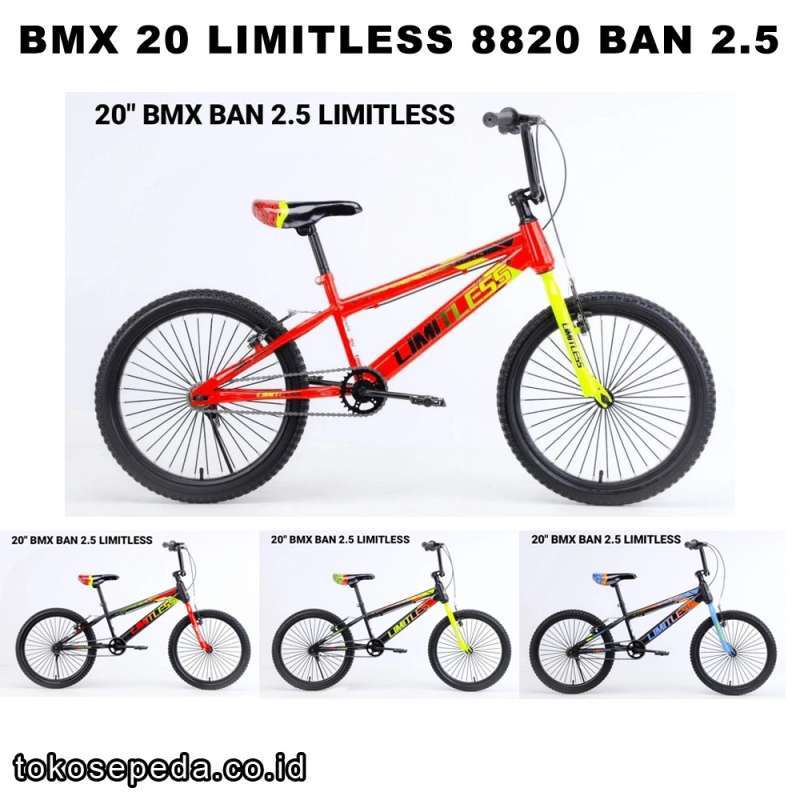 Jual Sepeda Anak Bmx 20 Inch Limitless 8820 Ban 2.5 Di Seller Mutiara ...
