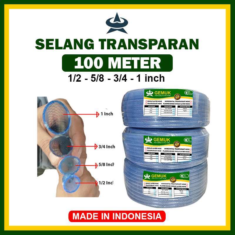 Jual GEMUK Selang Air Transparan 100 Meter / Selang Air 100 meter ...