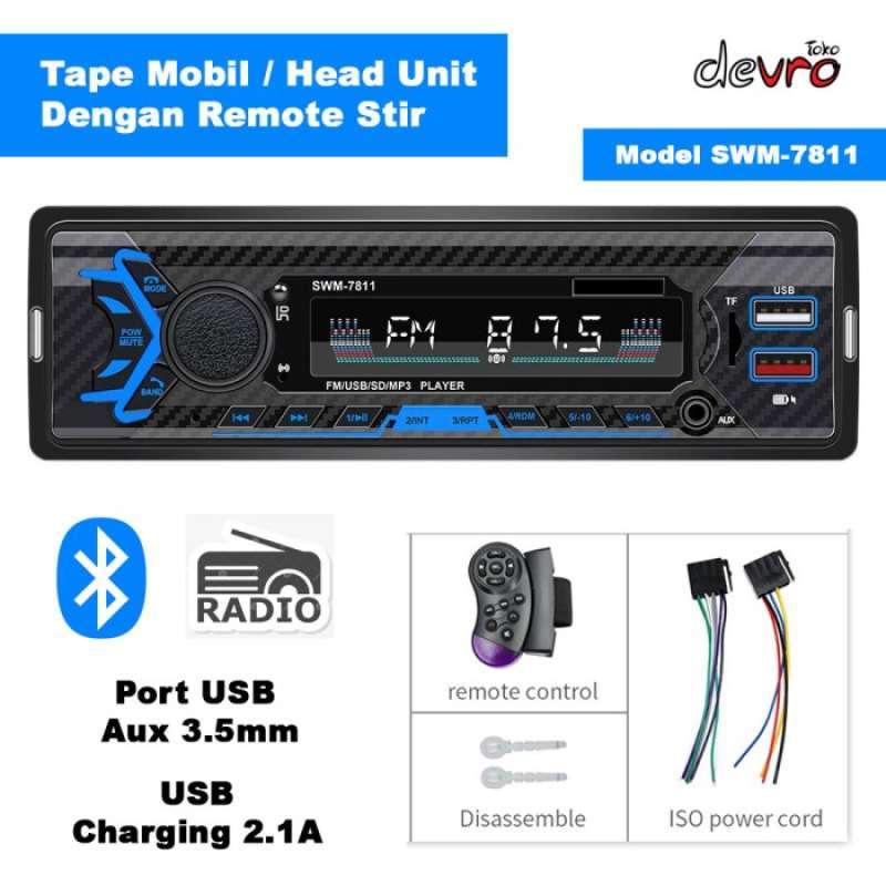 Promo TAPE MOBIL HEAD UNIT MOBIL BLUETOOTH RADIO USB AUX JACK - BQCC ...