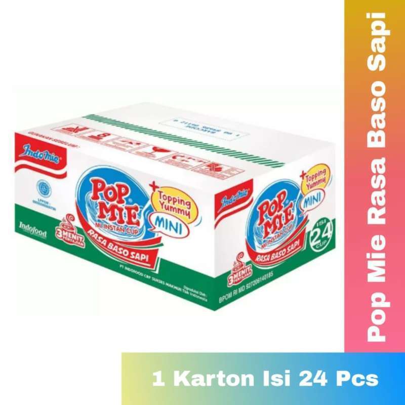 Promo Pop Mie Mini Rasa Baso Sapi 1 Dus/Isi 24Pcs x 40g Diskon 3% di ...