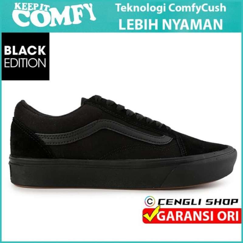 Jual SEPATU SEKOLAH WANITA HITAM POLOS VANS ORIGINAL COMFYCUSH OLD ...