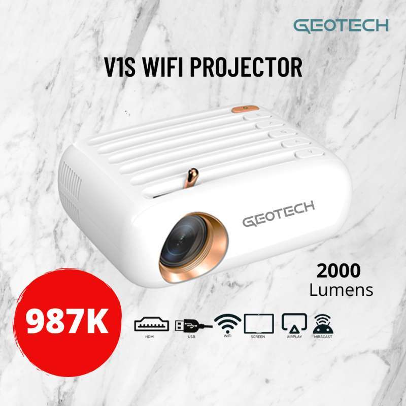 Jual Proyector V1S GEOTECH WIFI Bisa pakai HP / Laptop Proyektor Ulang ...