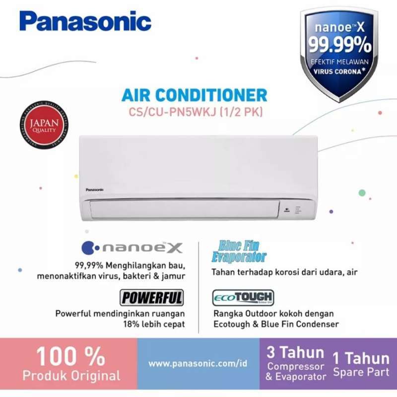 Jual Panasonic AC 1/2pk PN 5WKJ Deluxe Non Inverter di Seller Gramapuri Store - Wanasari, Kab ...