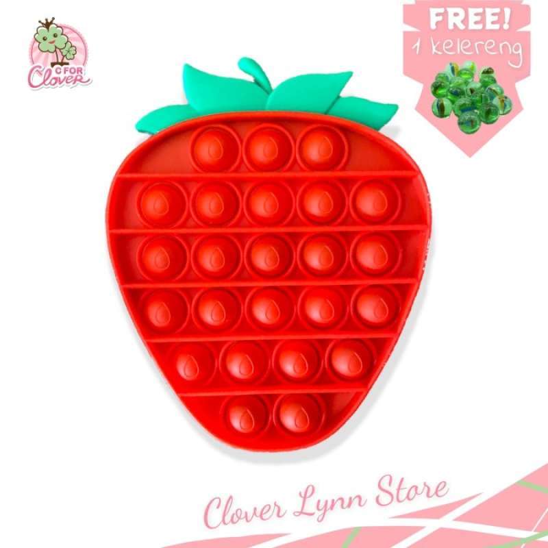 Promo POP IT PREMIUM RED STRAWBERRY POPIT TIKTOK FIDGET VIRAL Diskon 5% ...
