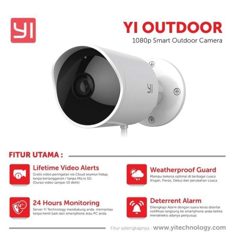 Jual Xiaomi Xiaoyi Yi Outdoor 1080p Smart Cctv Ip Camera Kamera Ip Cam ...