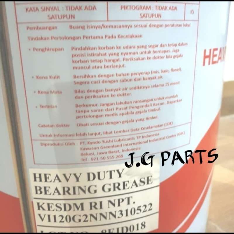 Jual Gemuk Kyodo Yushi / Grease Kyodoyushi Wheel Bearing Besar 16kg ...