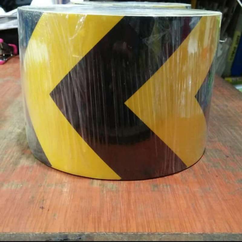Jual sticker reflective panah 4X45M stiker arrow hitam kuning di Seller ...