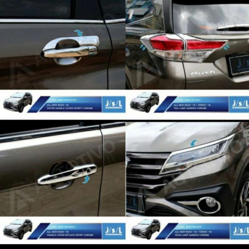 Promo paket garnis lampu outer dan handle all new RUSH 2018-2020 chrome Diskon 11% di Seller ...