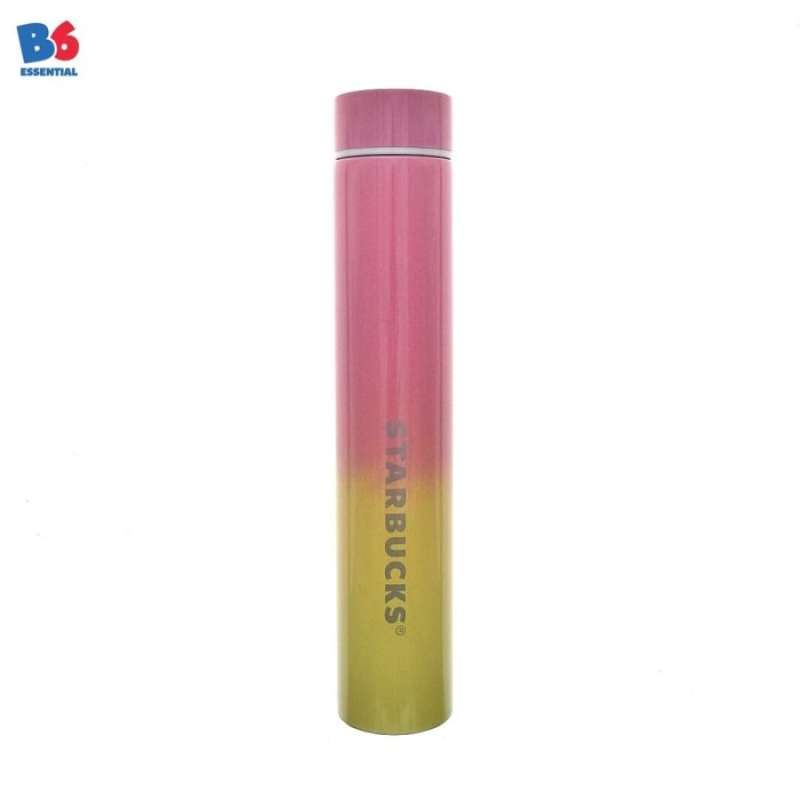 Jual Vacuum Flask Starbucks Slim 250 Ml Gradasi Pink Yellow - Botol ...