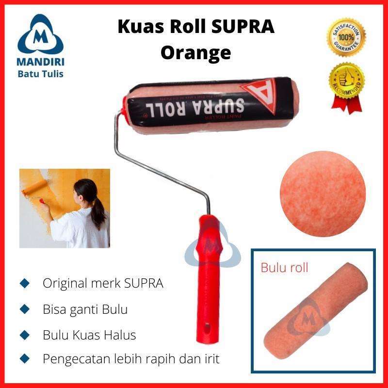 Jual Koas Roll Cat Tembok Kuas Roll Supra - Copot Orange / Putih 10 Di ...