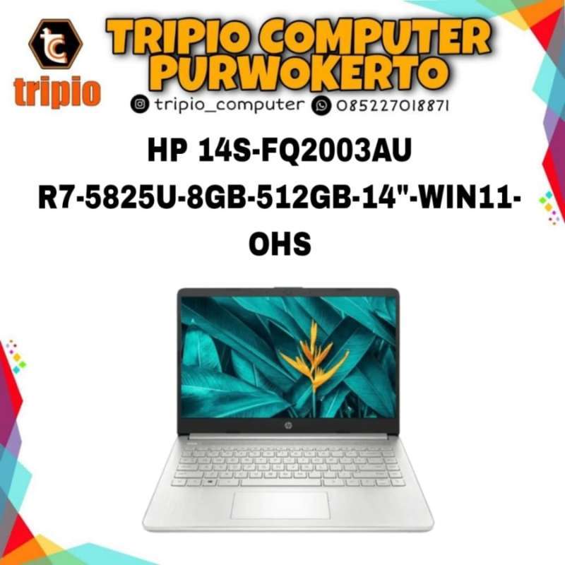 Jual Laptop Hp 14s Fq2003au | Ryzen 7 5825u/ Radeon/ 8gb/ 512gb Ssd/w11 ...