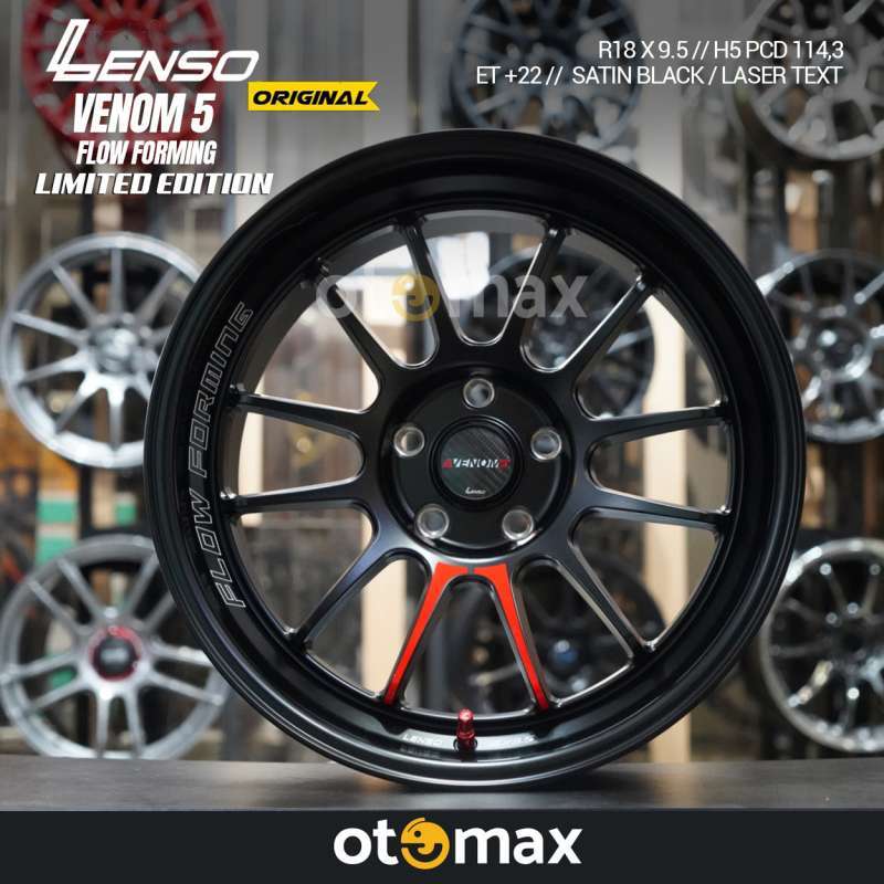 Jual Velg Mobil Lenso Venom 5 Limited Edition Ring 18 H5 Satin Black/Laser Text di Seller OTOMAX ...