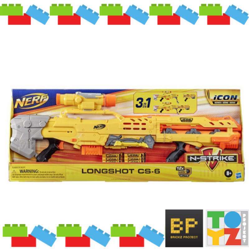 Nerf N Strike Yellow Longshot Cs 6 Blaster Sniper Rifle